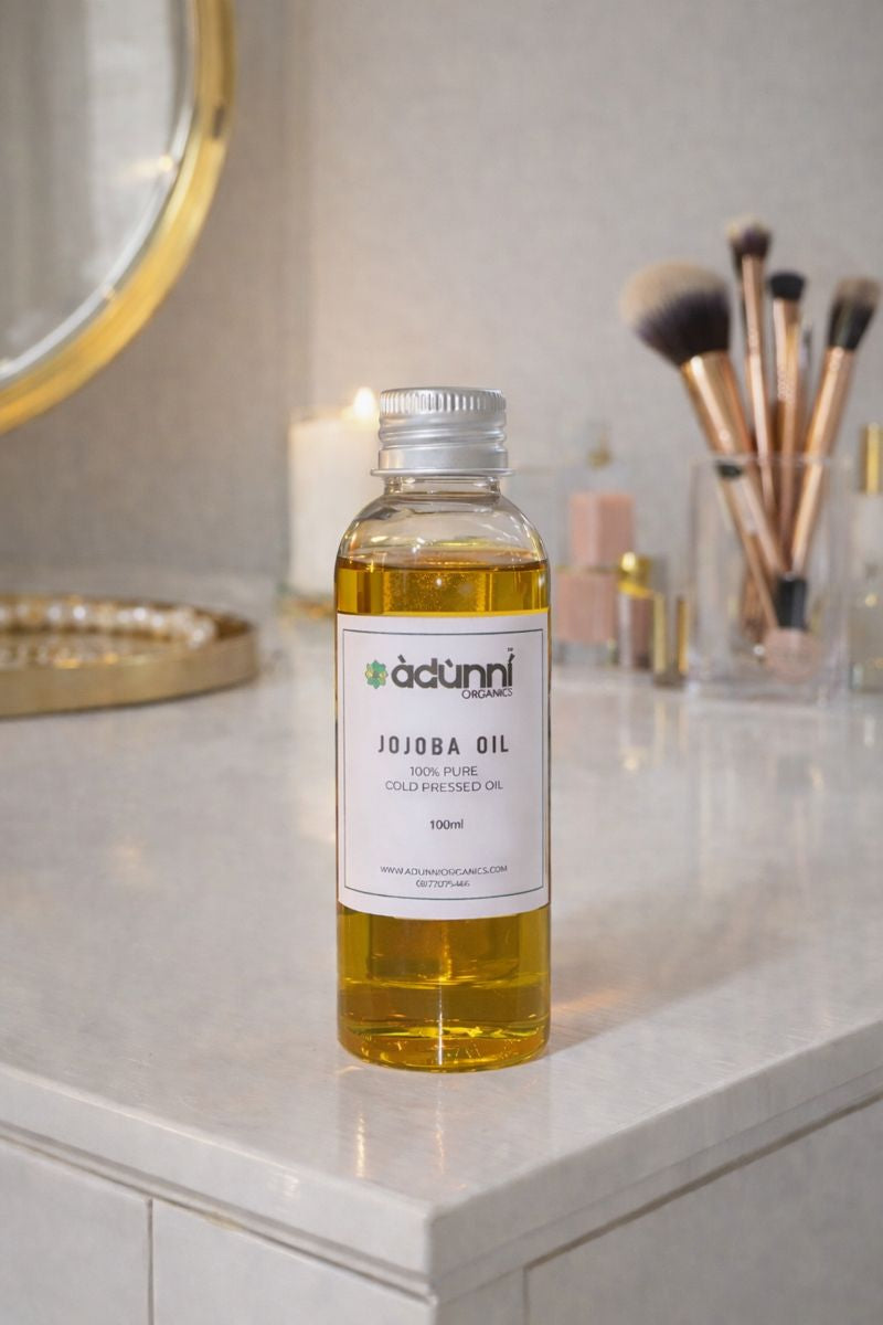 Adunni Organics Jojoba Oil – Pure Cold-Pressed Skin & Hair Care